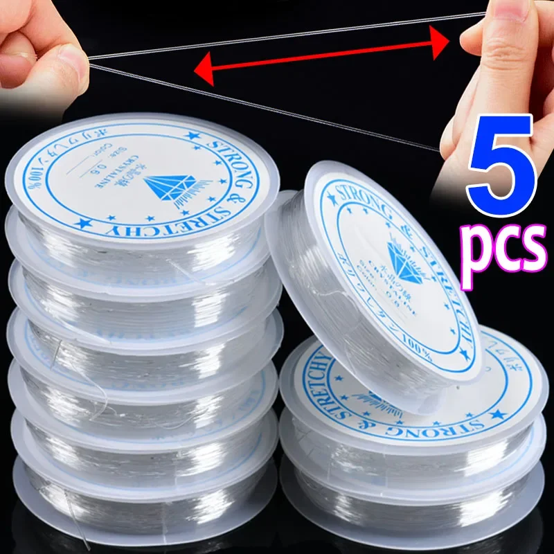 1-5pcs-Transparent-Strong-Stretchy-Crystal-Elastic-Beading-Line-Cord ...