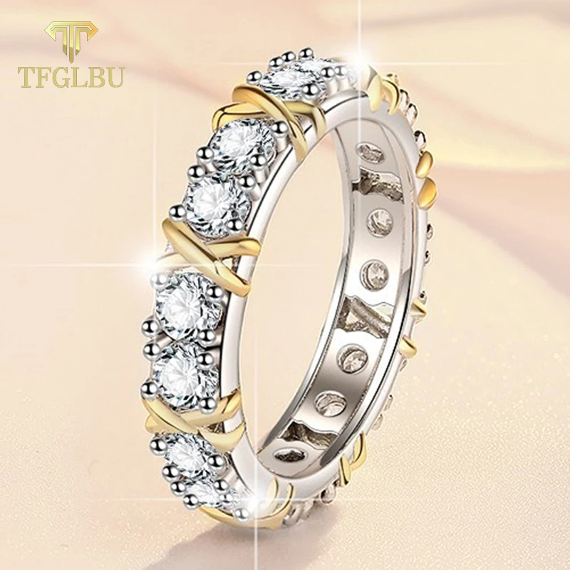 TFGLBU-D-Color-3mm-Moissanite-Ring-for-Woman-100-S925-Sterling-Sliver-Shine-Diamond-Eternity ...
