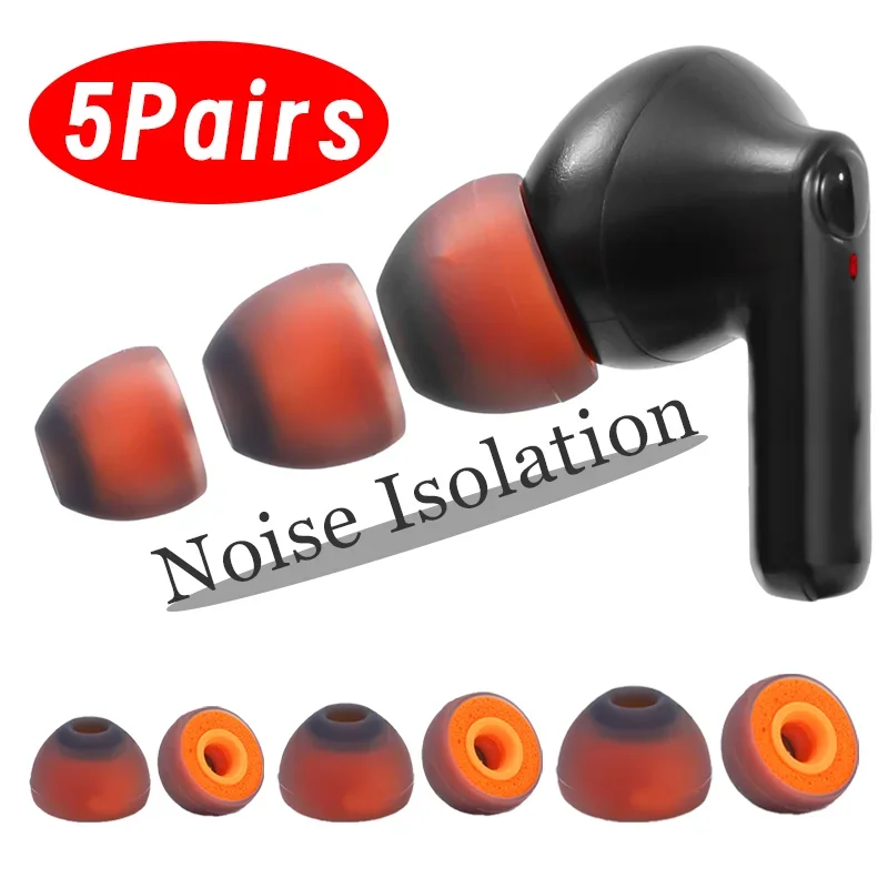 Silicone-Noise-Isolation-Eartips-Replacement-Earplugs-Soft-Memory-Foam ...