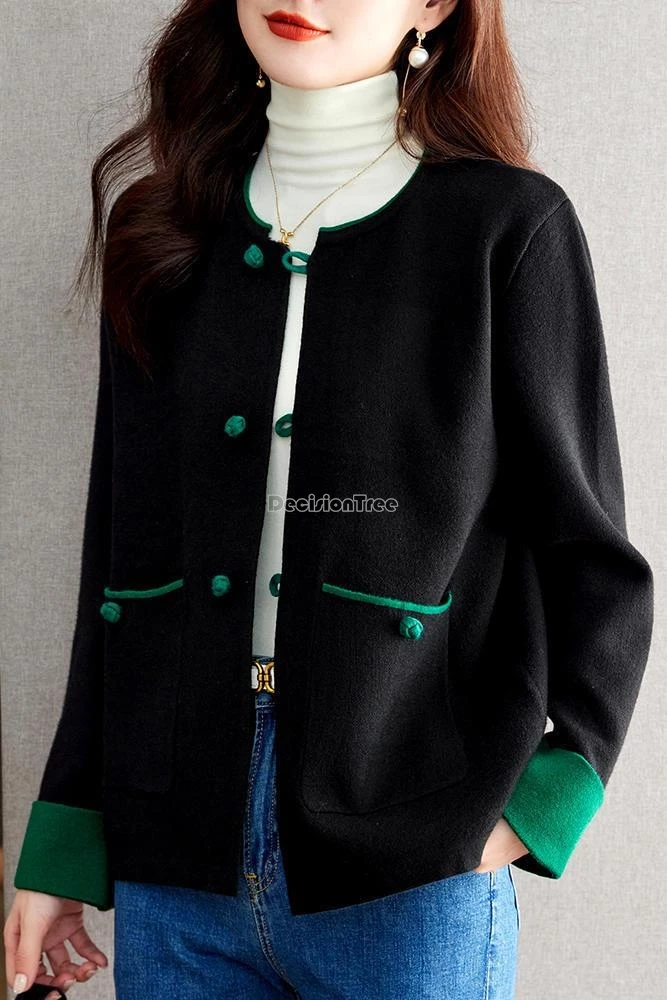 2025 new chinese retro fashion style women's long sleeve round collar ...