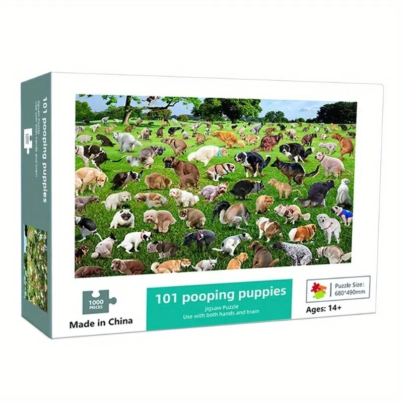 1000 Pieces Jigsaw Puzzle for Adult 101 Adorable Puppies Pooping Funny ...