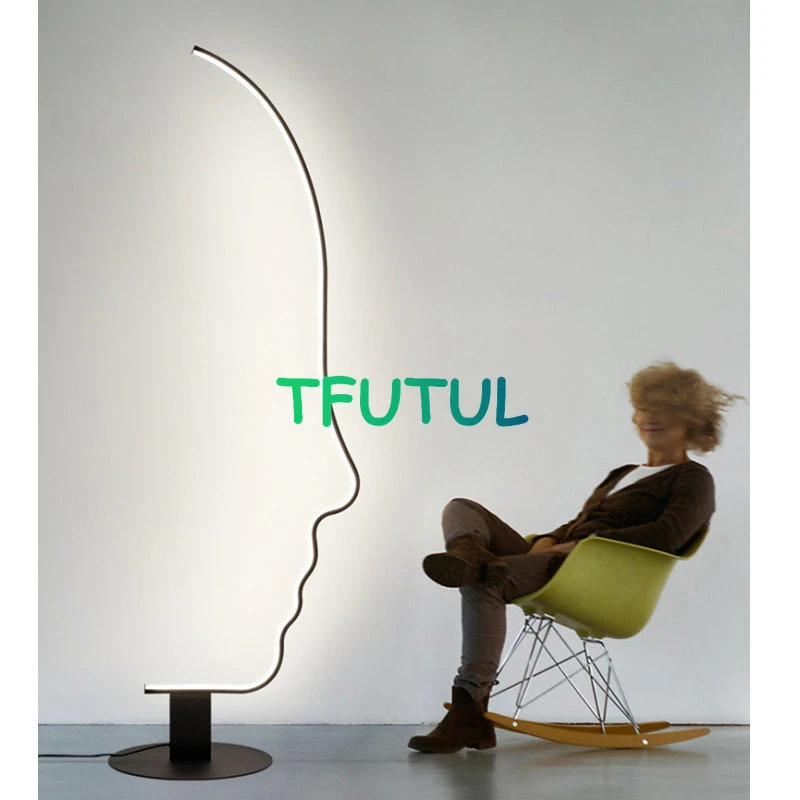 Human Face Remote Control Dimming Led Floor Lamps For Living Room ...