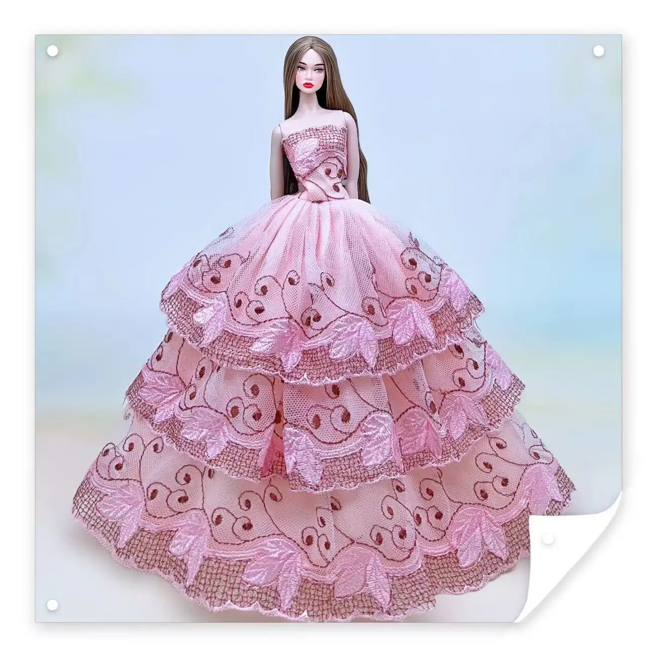 for-barbie-evening-dress-barbie-doll-dresses-clothes-lot-wedding-dress ...