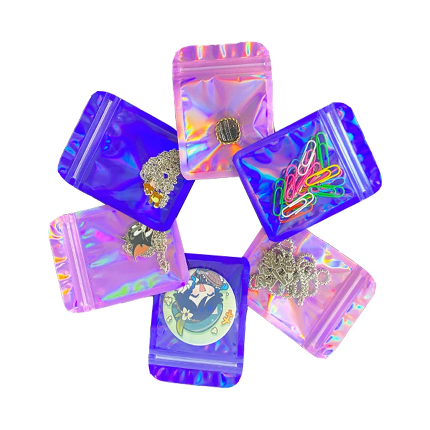 Mini-Aluminum-Foil-Zip-Lock-Bags-Laser-Zipper-Pouch-Jewelry-Packaging ...