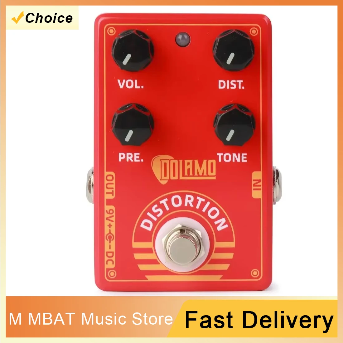 Distortion Guitar Pedal Volume Distortion Presence and Level Controls ...
