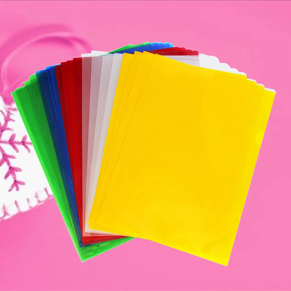 20PCS-A4-Transparent-Stationery-File-Folder-Waterproof-L-Type-Folder ...