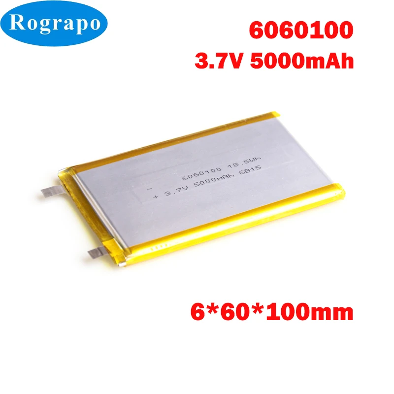 3.7v 5000mah 6060100 Li -polymer Rechargebale Lithium Battery For Dvd ...
