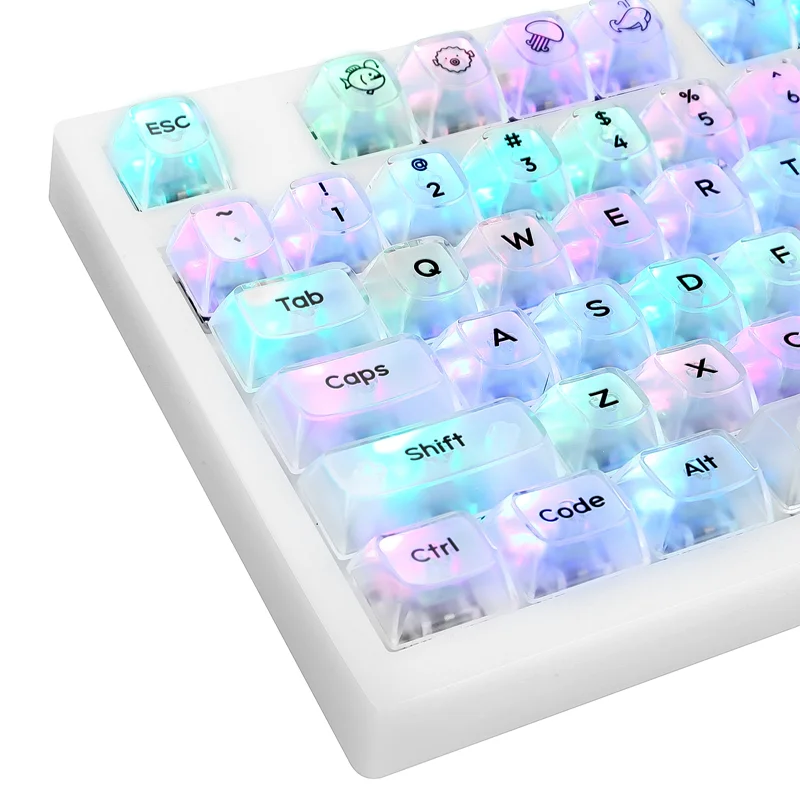 Lovely Pervious to light Transparent Keycaps NSA Profile 155 Keys ...