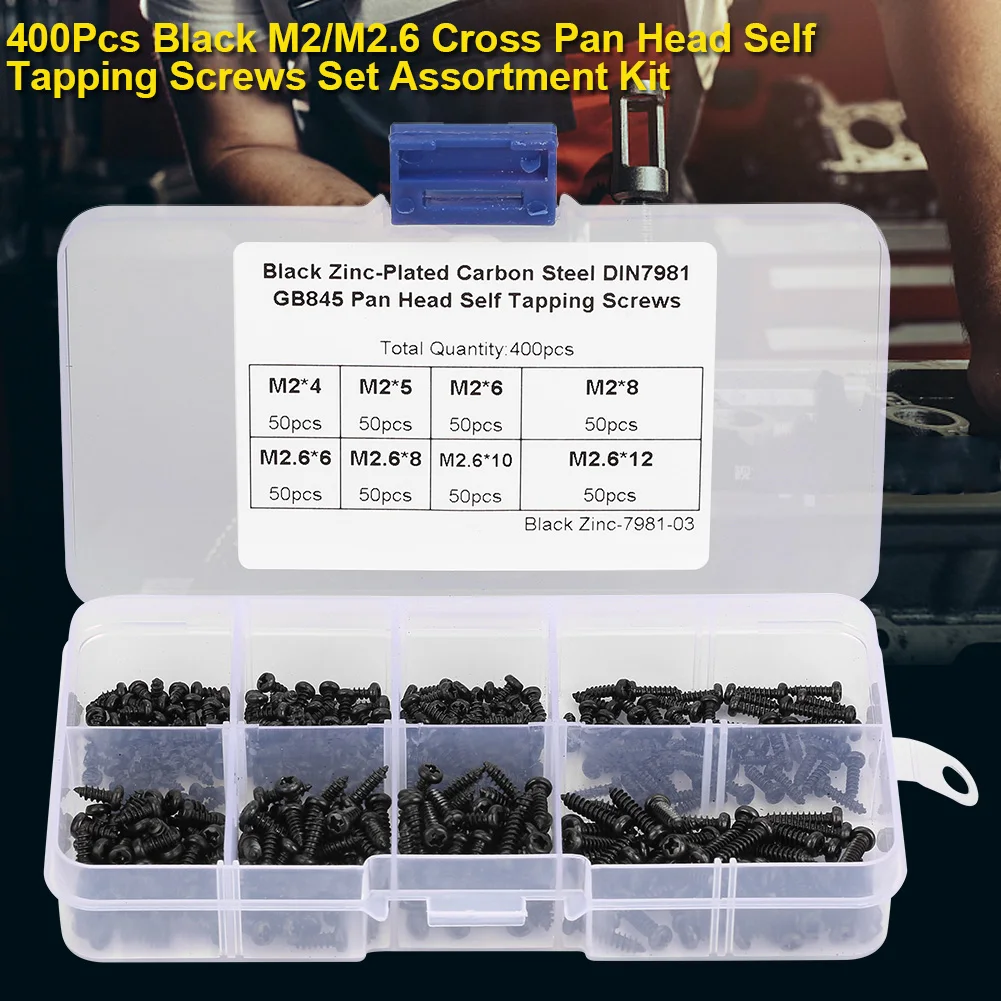 Screw Pan Screw Black M2/M2.6 Pan Self Tapping Screws Set Assortment ...