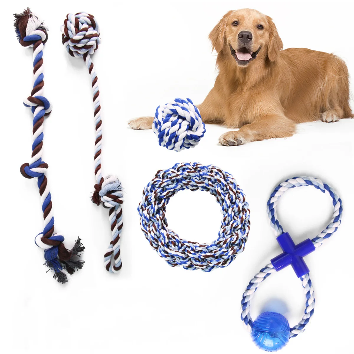 Pet-dog-teether-cotton-rope-toy-cat-and-dog-nibble-rope-knot-Dog-bite ...
