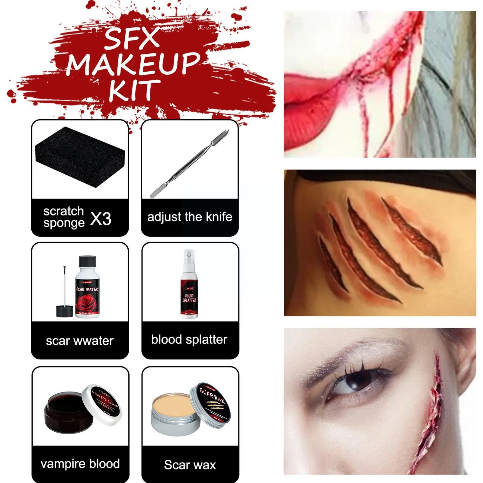 Halloween-Makeup-Kit-Special-Effect-Painting-Fake-Wax-Scar-Blood-Scar ...