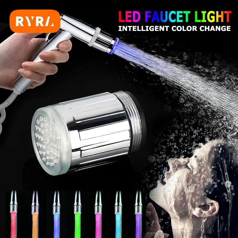 Water-Faucet-Led-Light-7-Color-Change-Faucet-Sensitive-Glow-Faucet ...