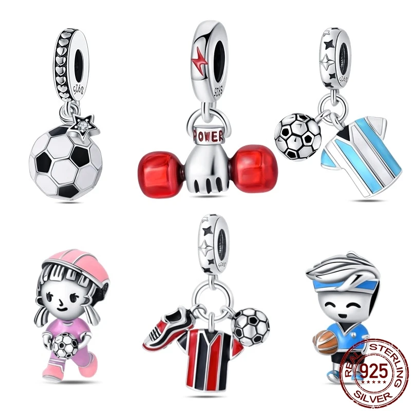 S925-Silver-DIY-Beads-Sports-And-Fitness-Series-Charm-Fit-Pandora-925 ...
