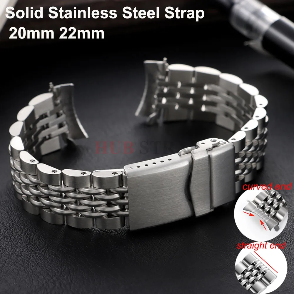 20mm22mm Solid Stainless Steel Strap for Seiko Metal Bracelet for Rolex ...