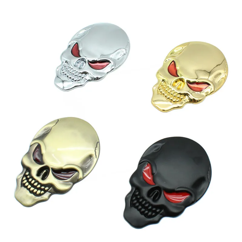 Large-Size-Metal-3D-Skull-Head-Skeleton-Car-Sticker-Badge-Emblem-Decal ...