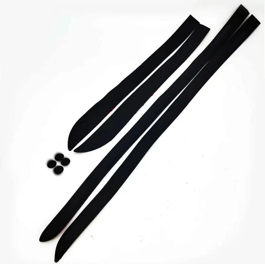 4pcs Rubber Car Body Trim Cover Side Skirt Door Side Line Sill Garnish ...