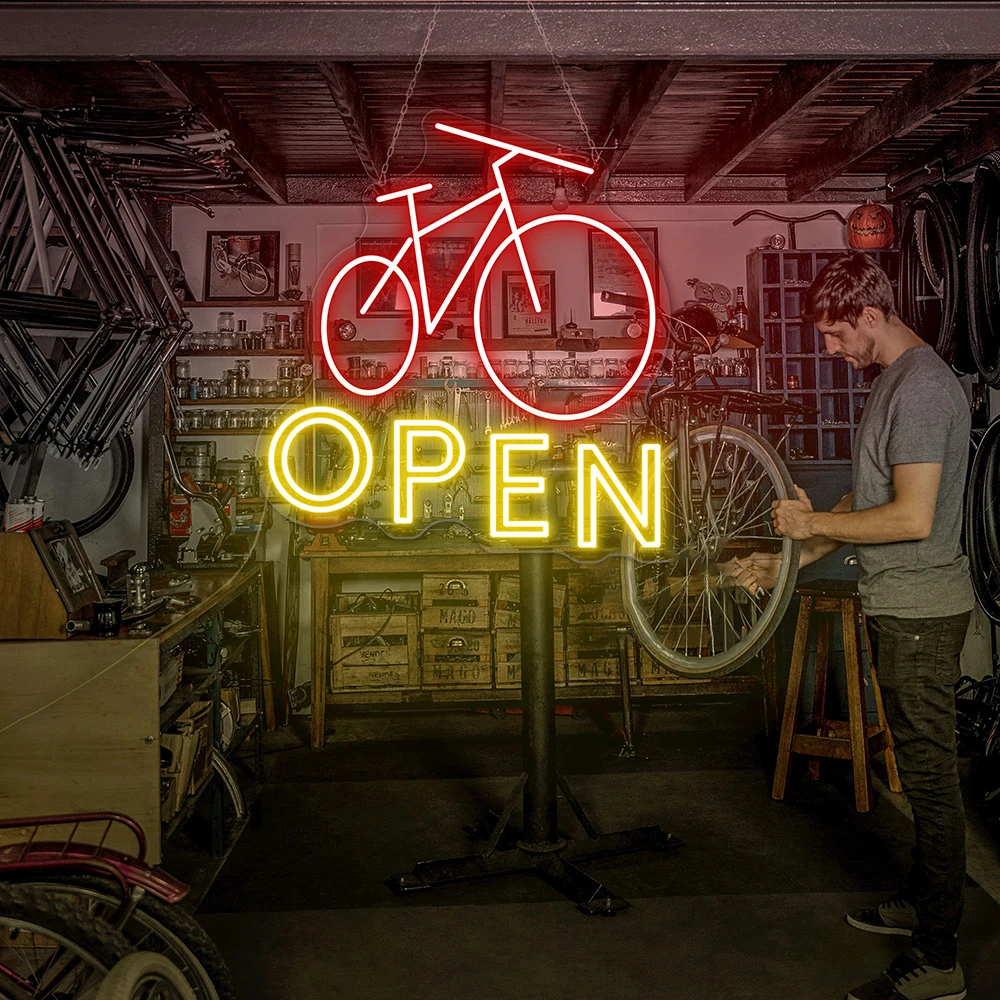 Bike-Open-Neon-Sign-Bicycle-LED-Neon-Light-Custom-Name-Sign-for-Bike ...