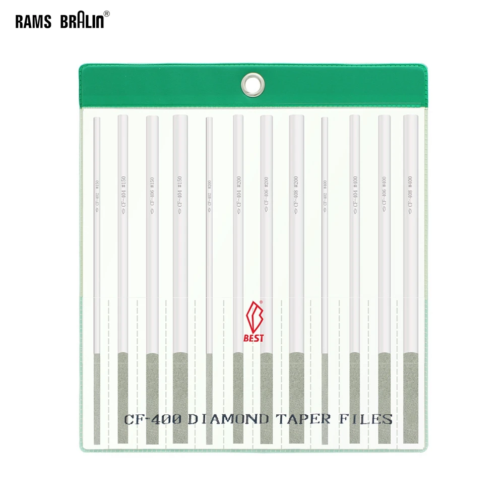 12 Pieces/pack 50*180mm Diamond Files Flat Taper Shaped Cf-400 For ...