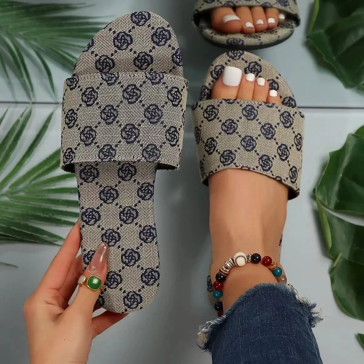Flower-Summer-Slippers-Women-2024-New-Trend-Luxury-Flat-Sandals-Female ...