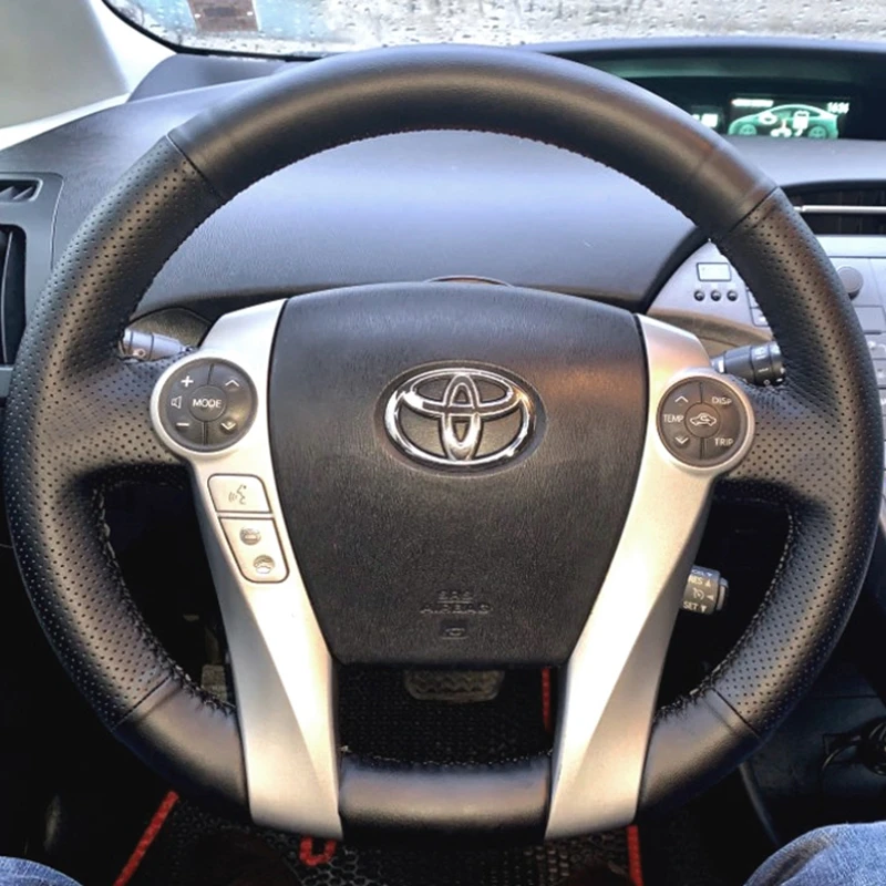 DIY Hand sewing Microfiber Leather Auto Car Steering Wheel Cover For ...