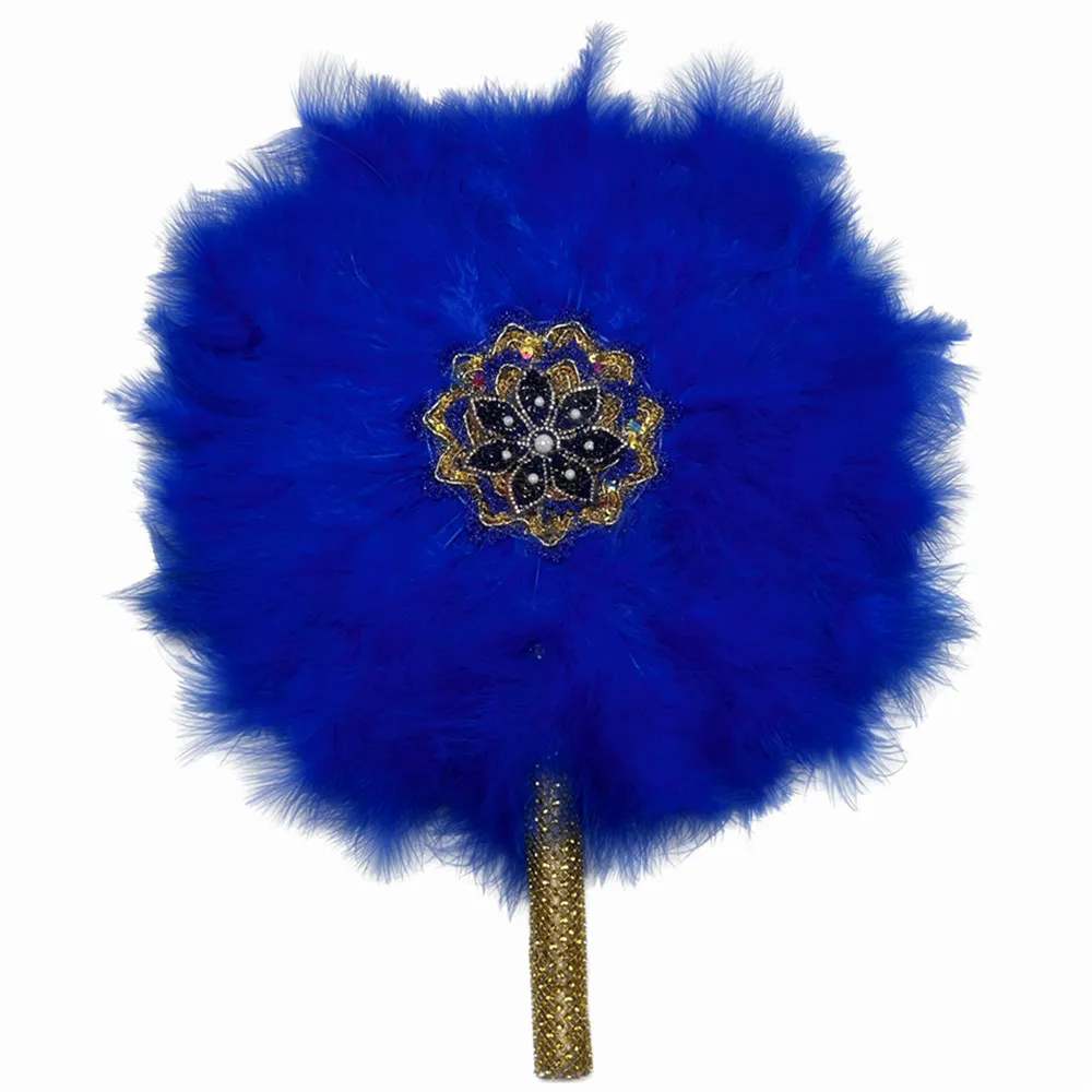 1pcs Double-Sided African Turkey Feather Hand Fan Handmade Fans for ...