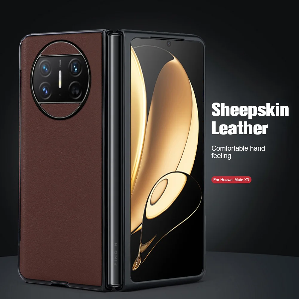 For-Huawei-Mate-X3-Case-Sheepskin-Leather-Back-Cover-Hauwei-Huawey ...