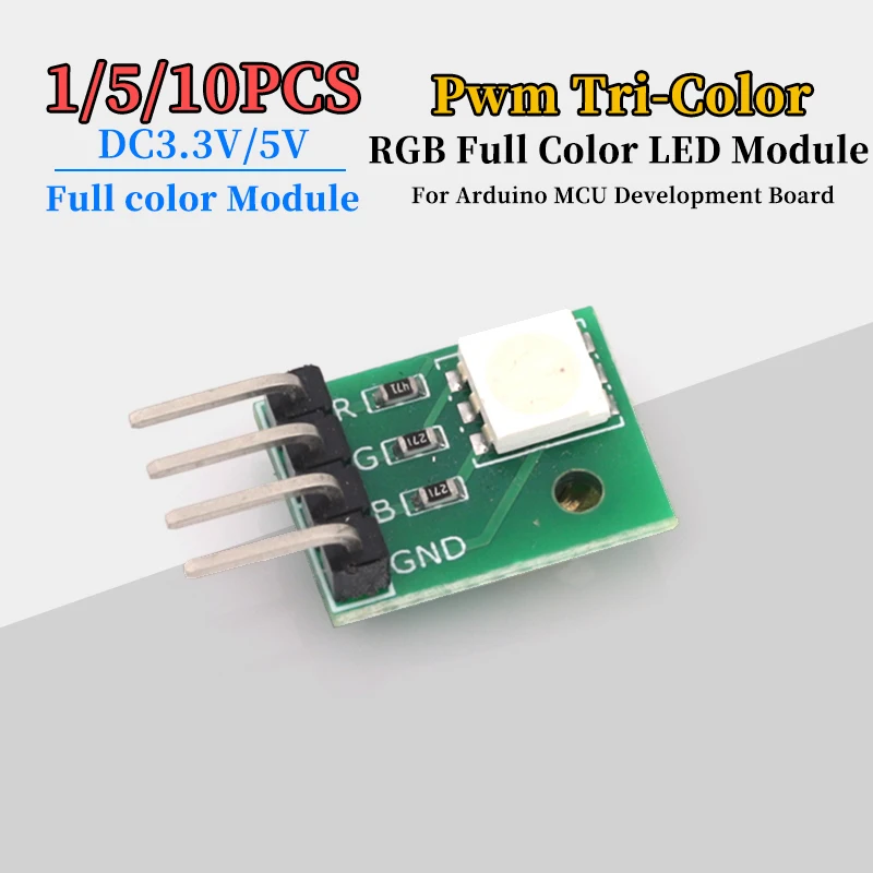 1-10PCS 3 Colour RGB SMD LED Module 5050 full color Pwm tri-color LED ...