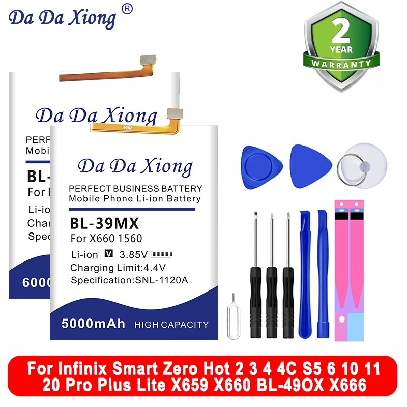 BL-49OX BL-39HX BL-34CX BL-49HX Battery For Infinix Smart Zero Hot 2 3 ...