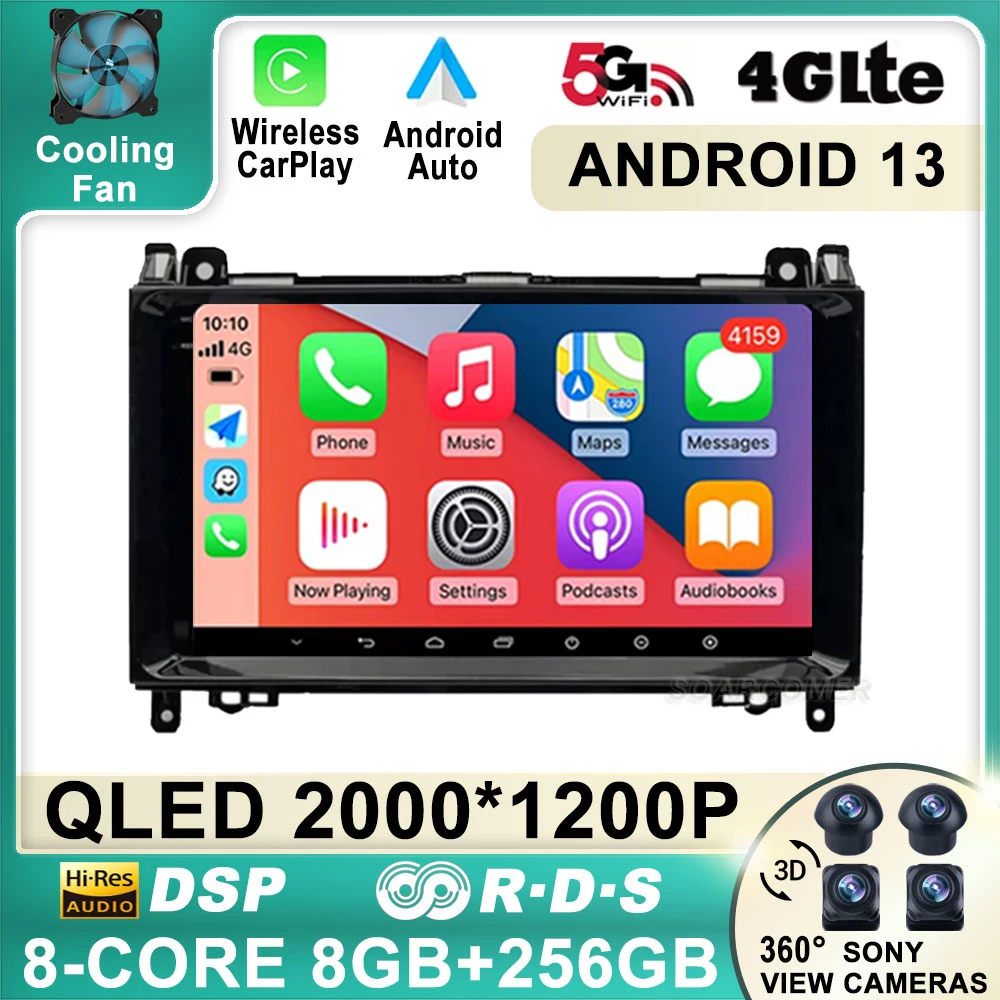 9 Inch Android 13 For Mercedes /Benz / W169 W245 W639 W906 Sprinter ...