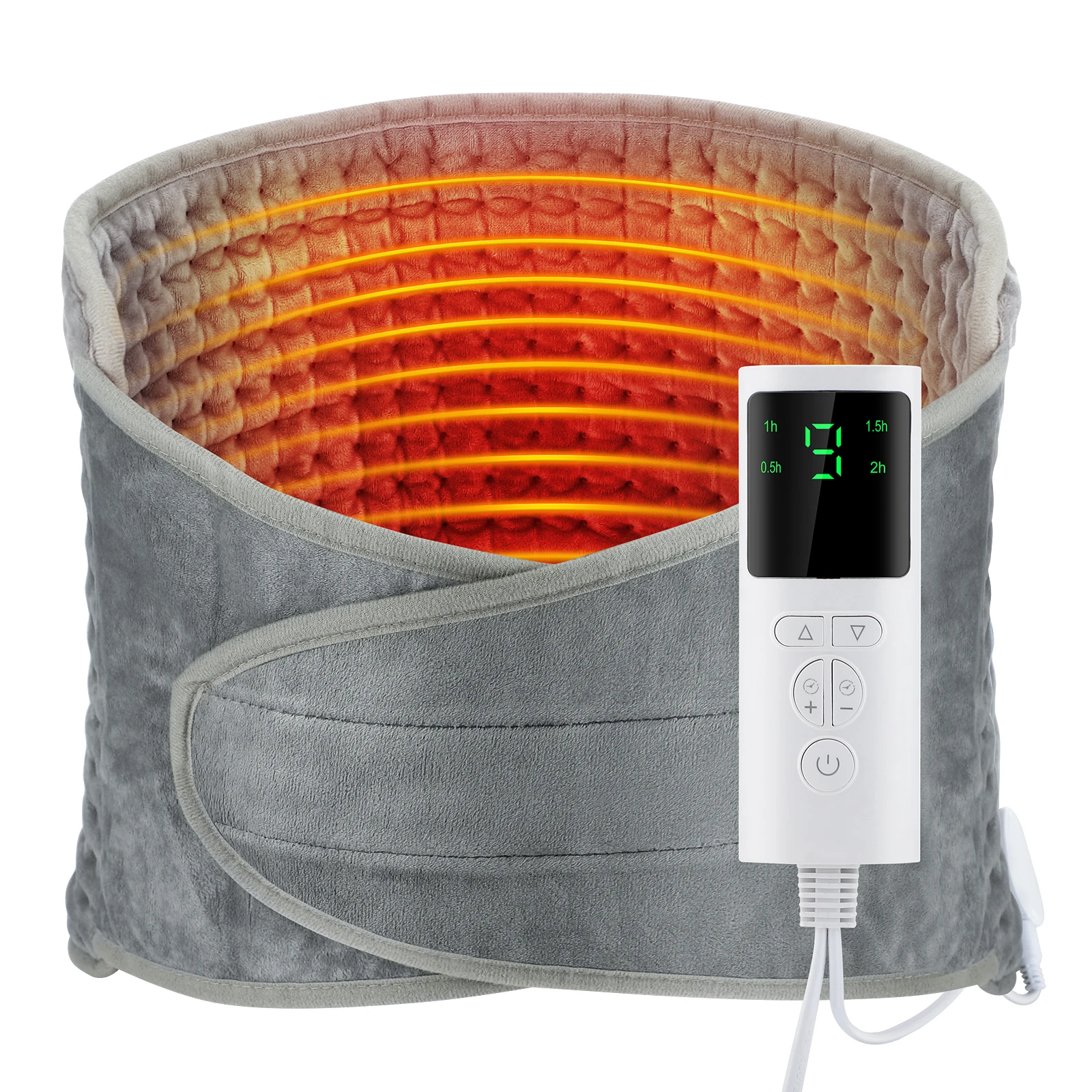 Back Heating Support Belt Electric Waist Brace 9-Level Adjustable ...