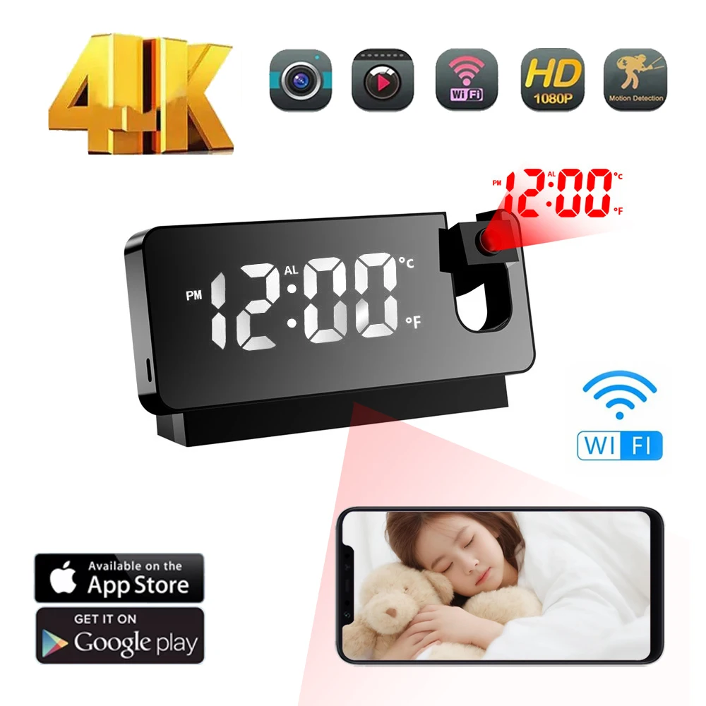 WiFi-Clock-Camera-1080P-HD-Support-2-4G-Wireless-Phone-Remote-Control ...
