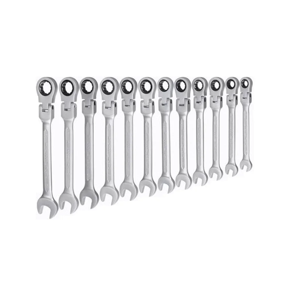 Allsome 6-32mm Flexible Pivoting Head Ratchet Combination Spanner ...