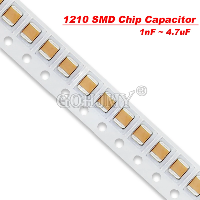 50PCS-lot-1210-SMD-Chip-Capacitor-1nF-4-7nF-1KV-2KV-100nF-470nF-680nF-0 ...