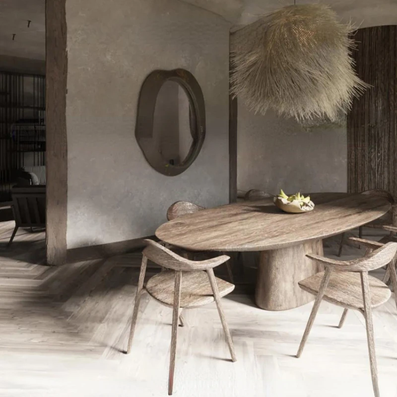 Table-dining-room-natural-wood-color-dining-tables-chairs-household ...