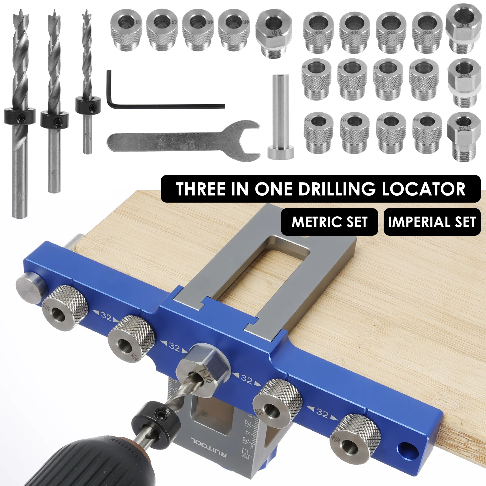 Self Centering Doweling Jig Kit,Drill Hole Guide Jig Adjustable Width ...