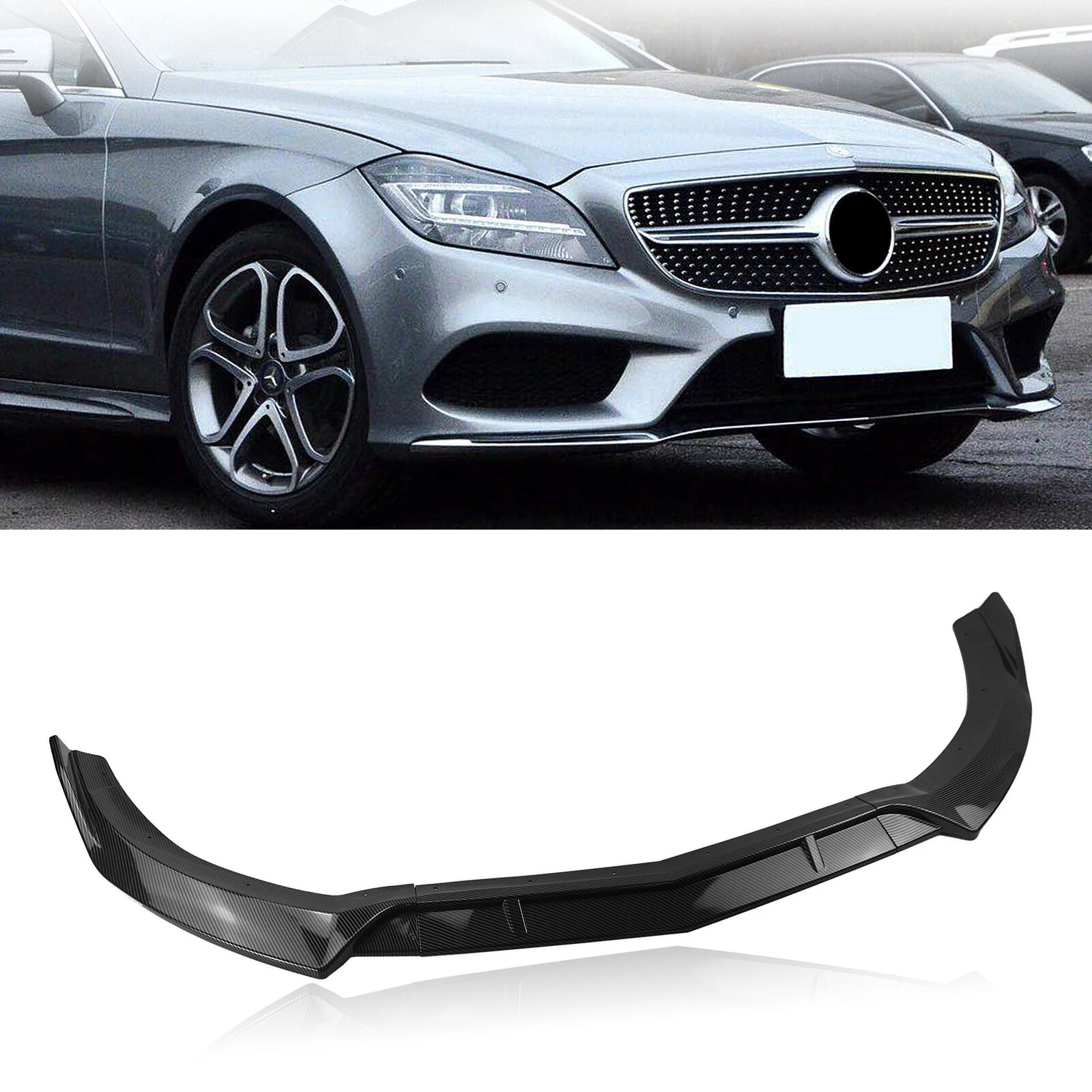 Front-Bumper-Spoiler-Lip-For-Mercedes-Benz-CLS-W218-2015-2018-CLS400 ...