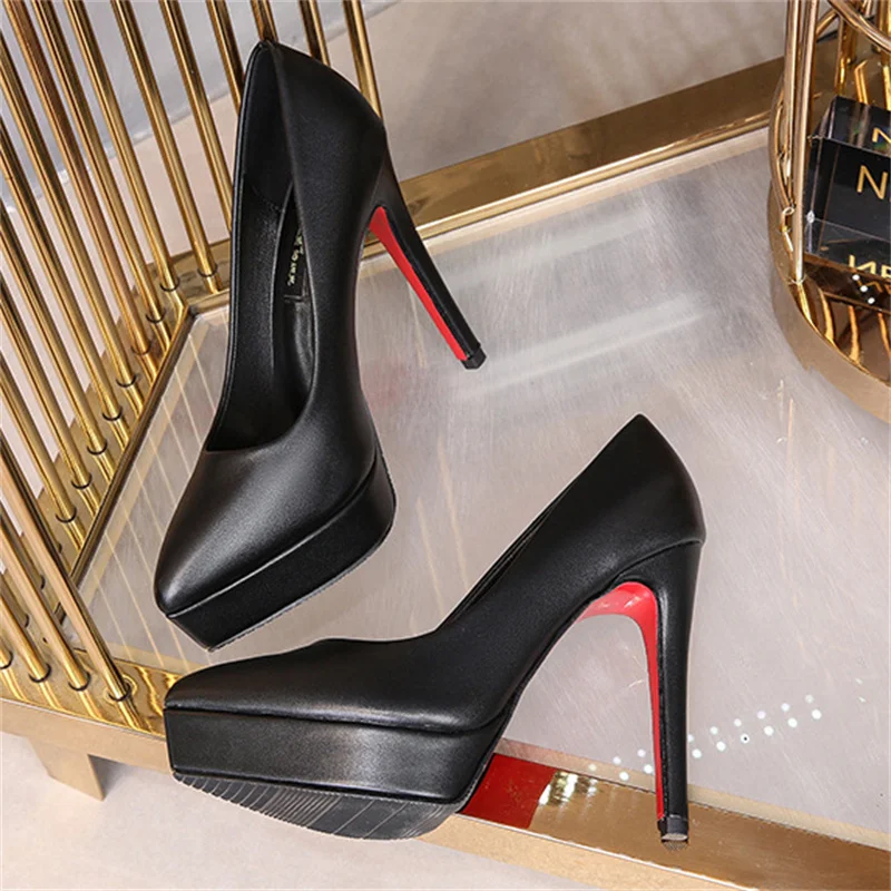 2023 Women 12cm High Heels 3cm Platform Fetish Nightclub Pumps Lady ...