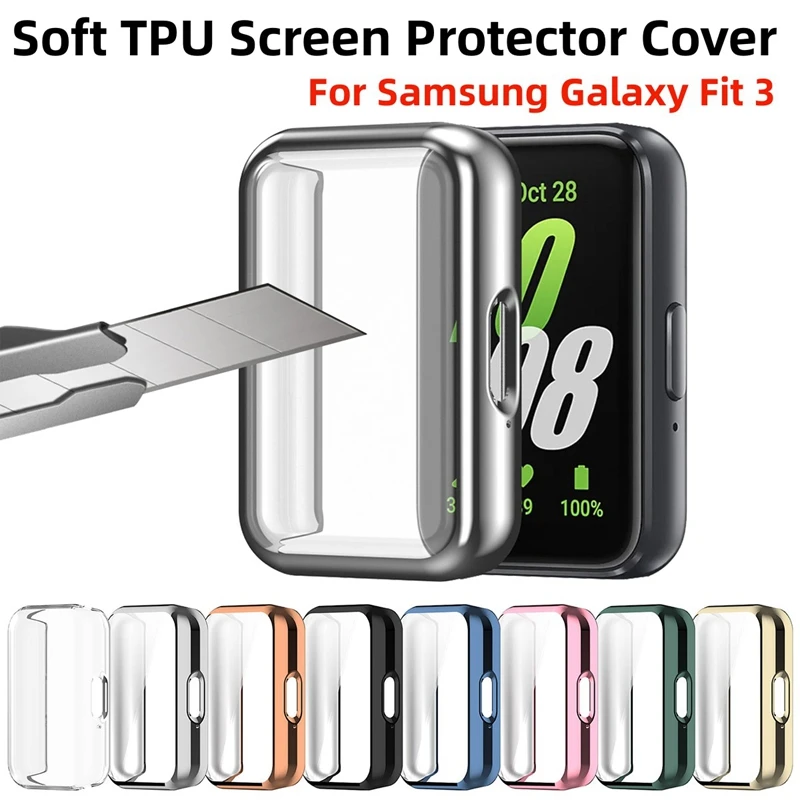 Plating-Silicone-Case-For-Samsung-Galaxy-Fit-3-Smartwatch-Full-Coverage ...
