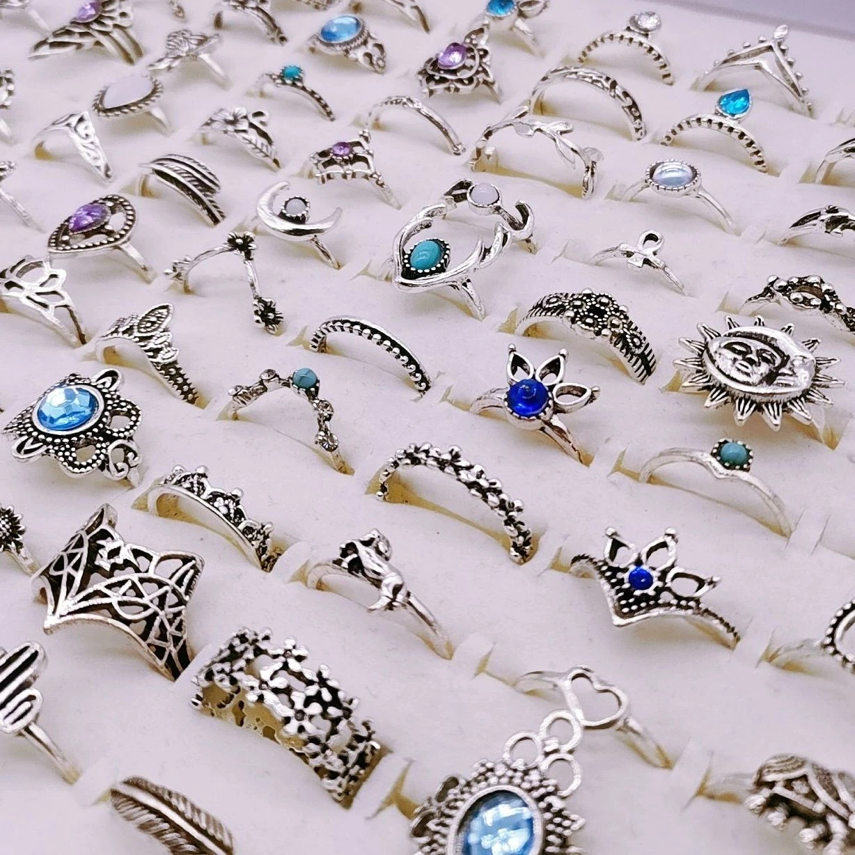 Mix New 50/100Pcs/Lot Rings for Women Premium Jewelry Gifts Vintage ...