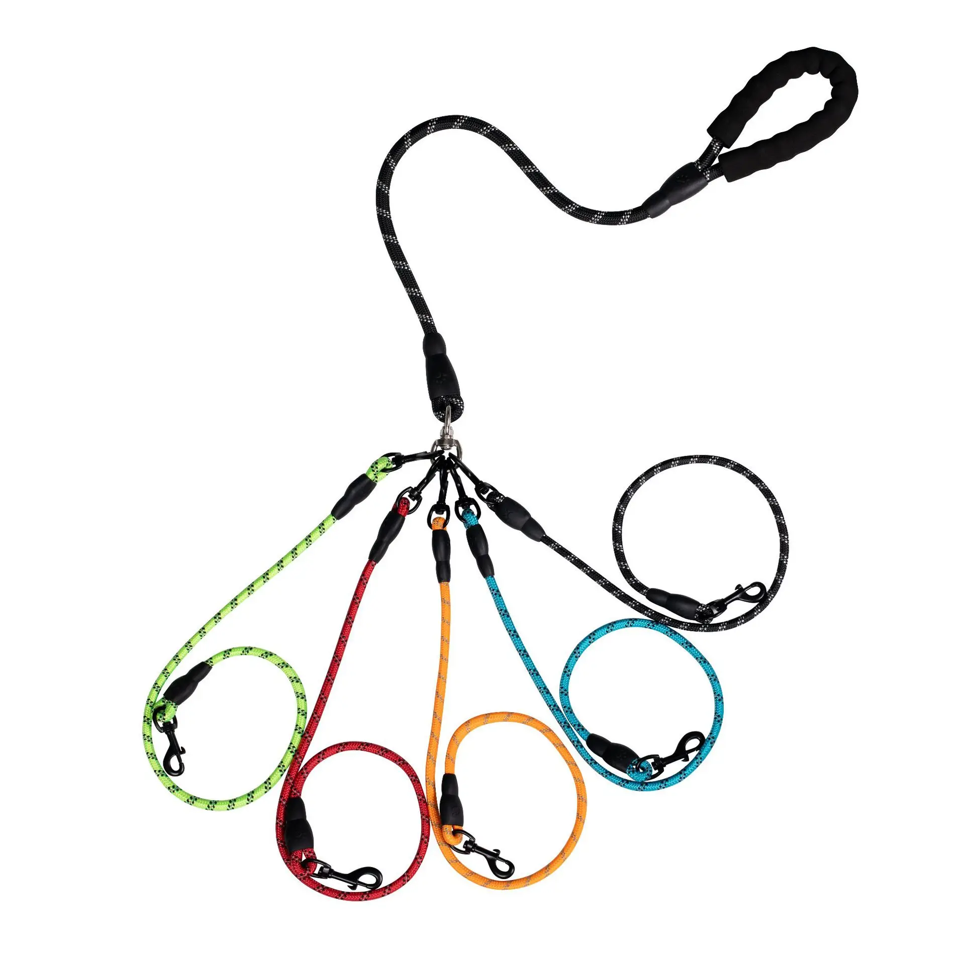 Dog-Leash-Anti-winding-Multi-head-Walking-Dog-Leash-Nylon-Round-Leash ...