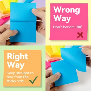 50Sheets Transparent Sticky Notes Waterproof Colorful Clear Memo Pad ...