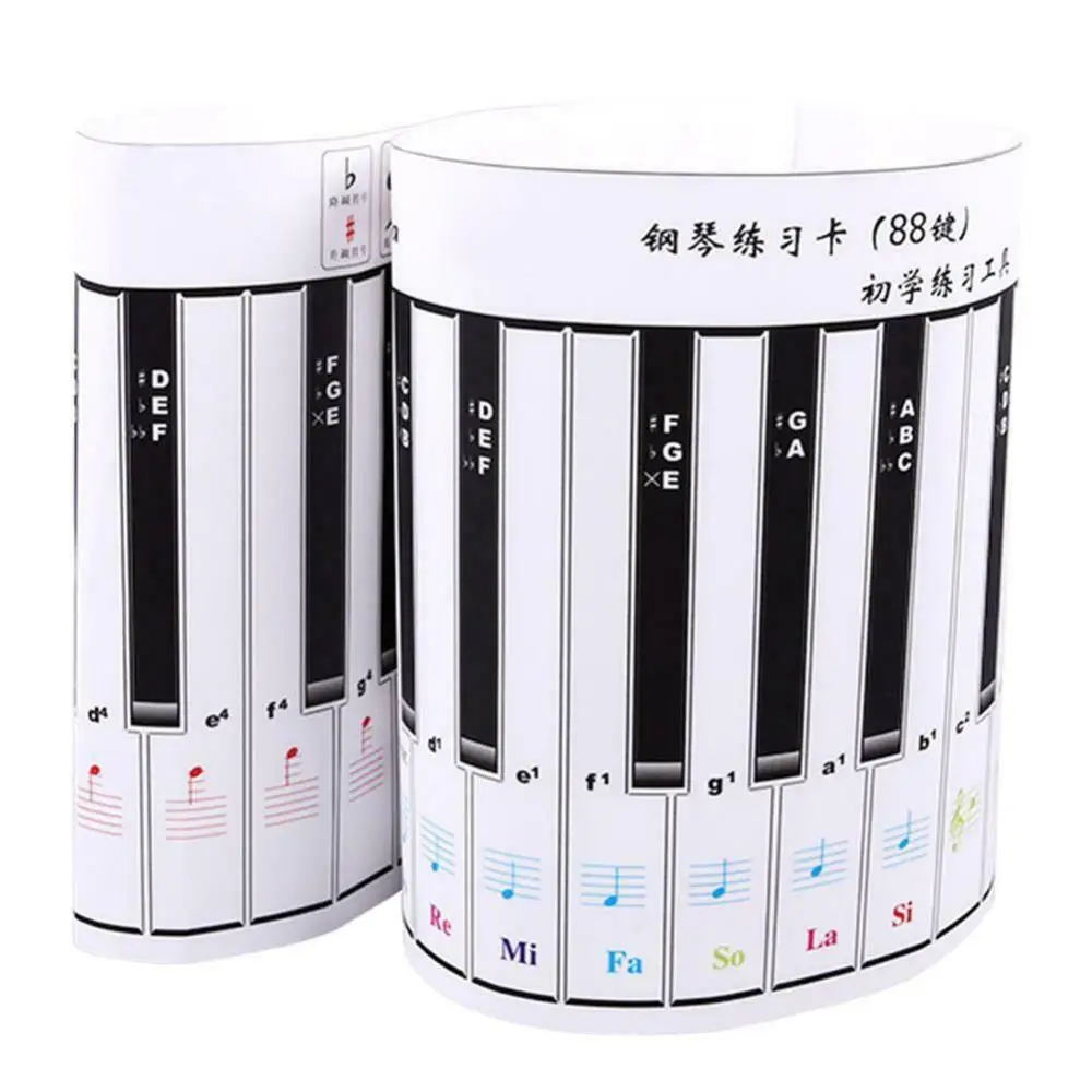 Portable Piano Keyboard Practice Card Waterproof Flexible 88 Key ...