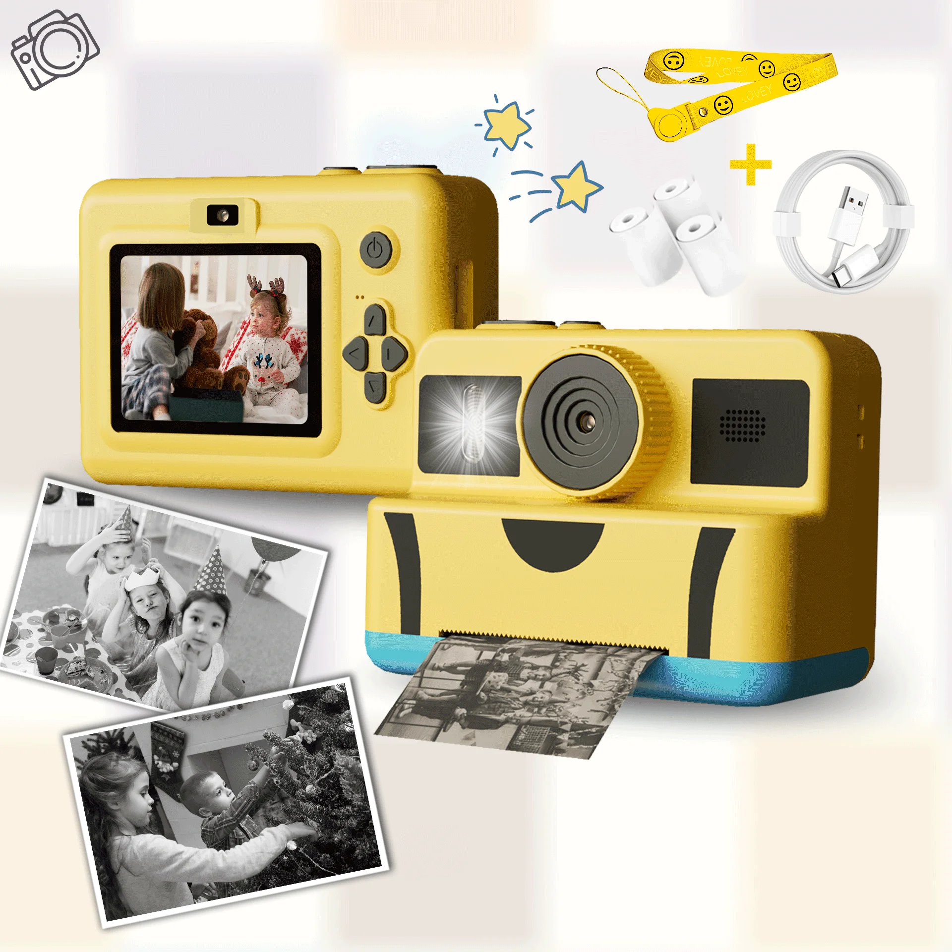 Kids instant camera digital camera with flash light Christmas gifts for ...