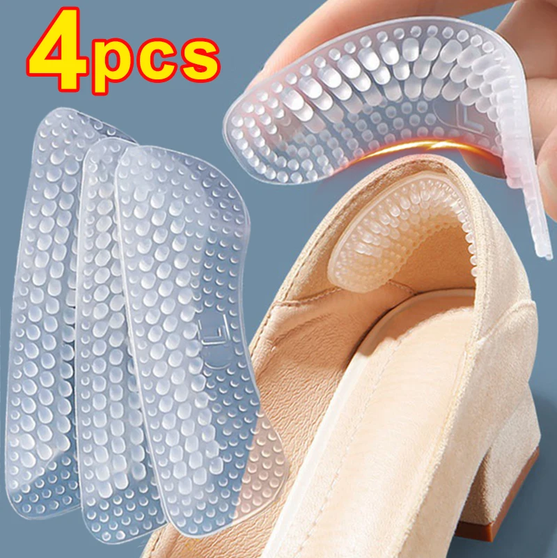 4PCS Silicone Heel Stickers Heels Grips for Women Men Anti Slip Heel ...
