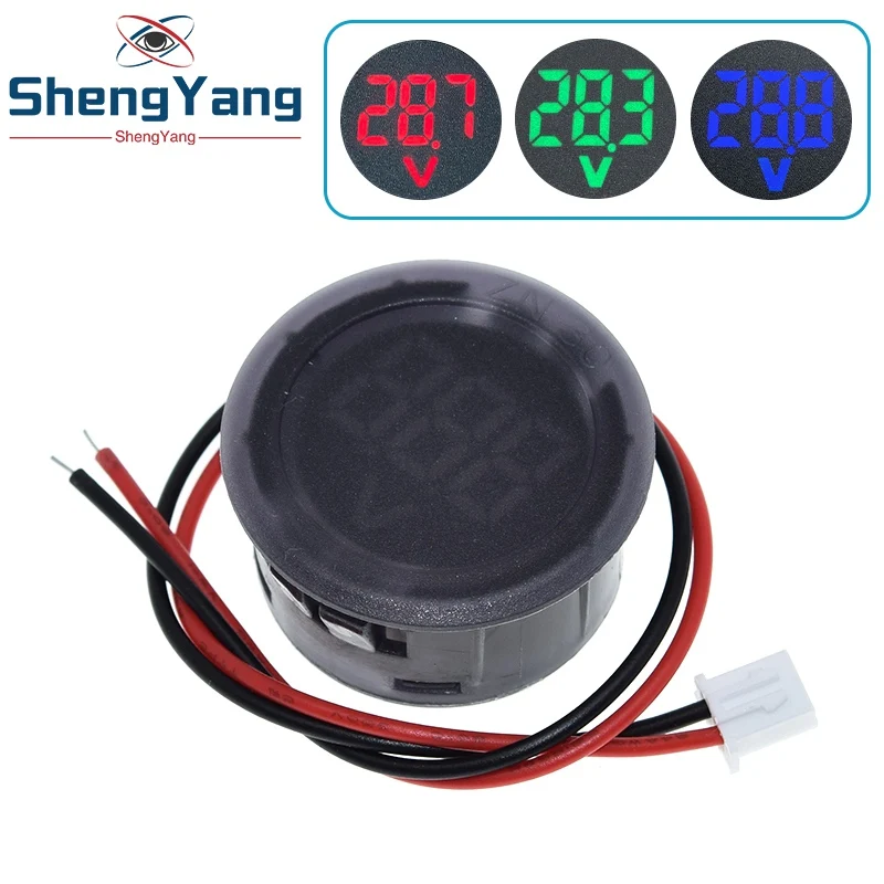 DC5-100V-Digital-Voltmeter-LED-Digital-Display-Circular-Voltmeter-Car ...