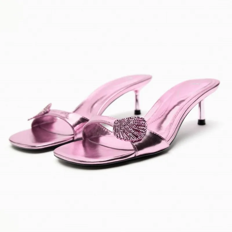 TRAF-Sandalias-de-tac-n-con-punta-abierta-para-mujer-chanclas-de-concha ...