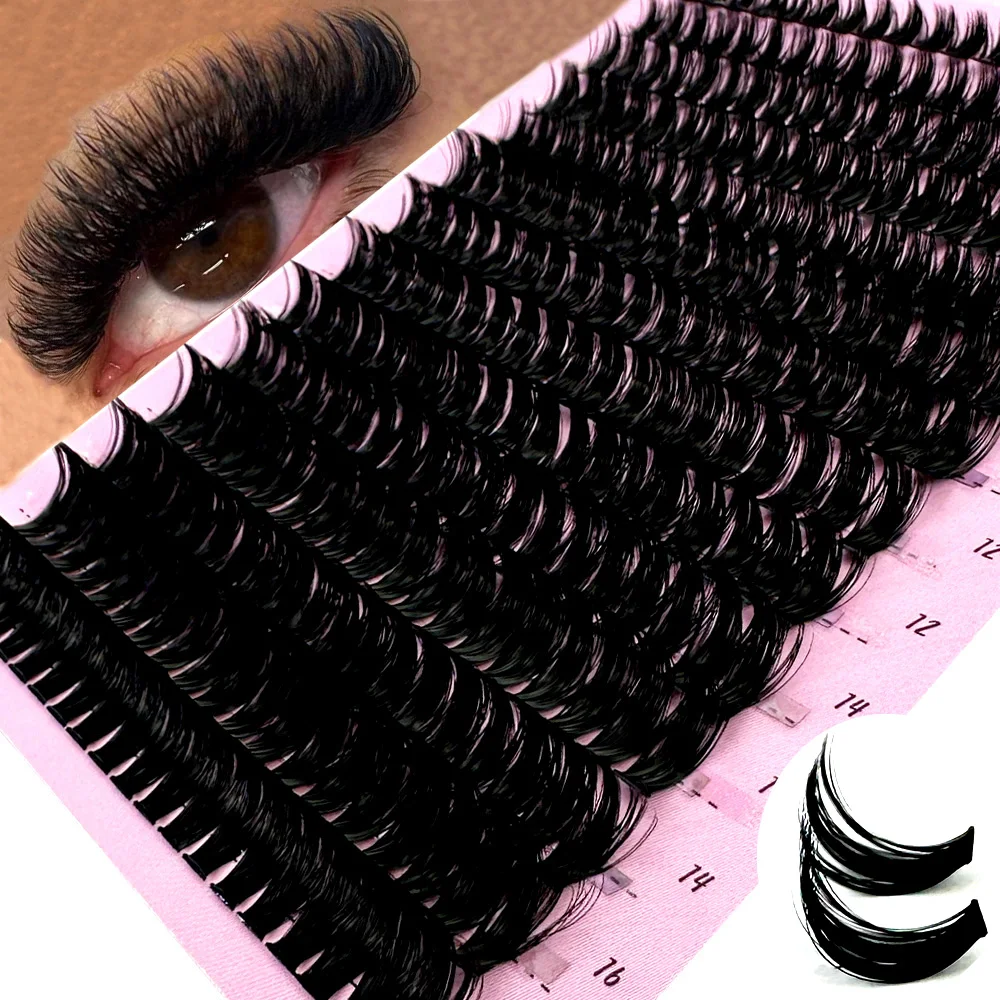 Cluster-Eyelash-Extension-160-266-Bundles-50D-60D-80D-Natural-Style ...