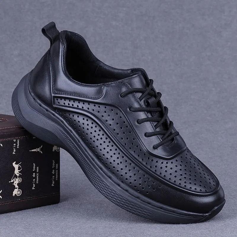 Genuine Leather Shoes Men Trekking Athletic Running Jogging Cowhide ...