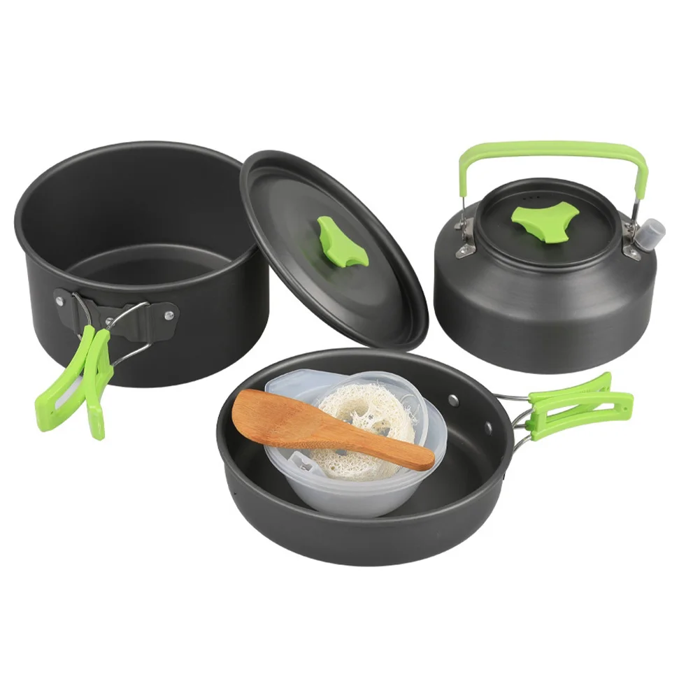9Pcs-Outdoor-Camping-Cookware-Kit-With-Cooking-Pot-Frying-Pan-Kettle ...