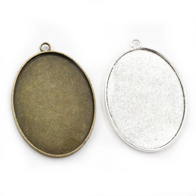 New-Fashion-5pcs-30x40mm-Inner-Size-Antique-Bronze-Silver-Color-Double ...